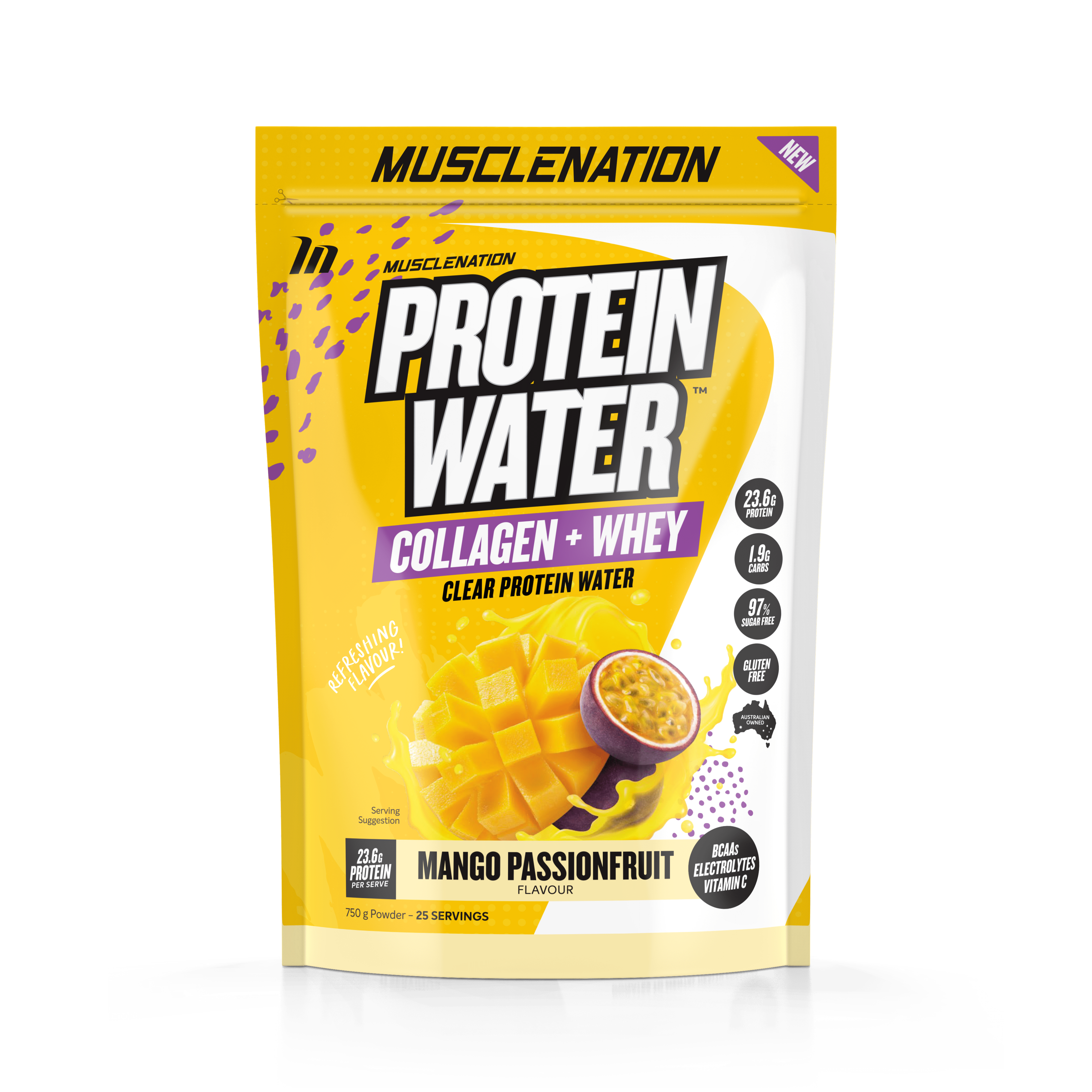 MUSCLE NATION PROTEIN WATER + COLLAGEN - M&M Fitness Australia